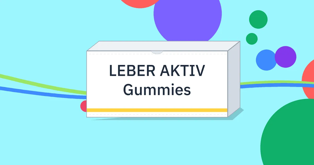 Symbolbild: Packung mit der Aufschrift LEBER AKTIV Gummies (PZN 19643611) – Verfügbarkeit und Bezug in Apotheken in Frankfurt am Main