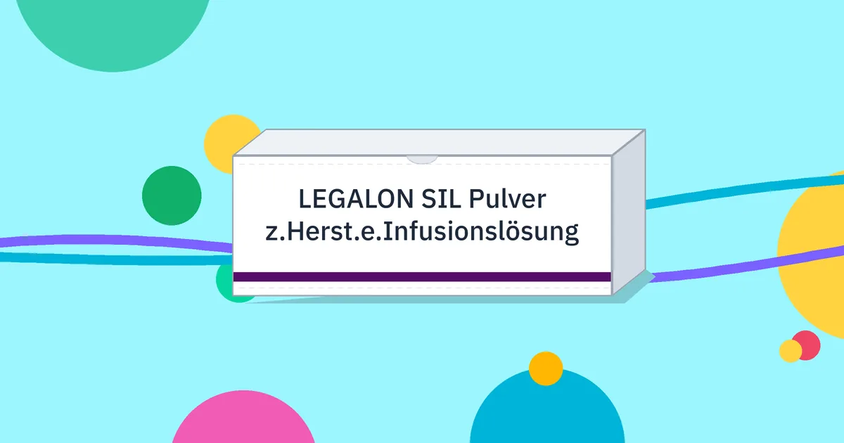 Symbolbild: Packung mit der Aufschrift LEGALON SIL Pulver z.Herst.e.Infusionslösung (PZN 03429519) – Verfügbarkeit und Bezug in Apotheken in Frankfurt am Main