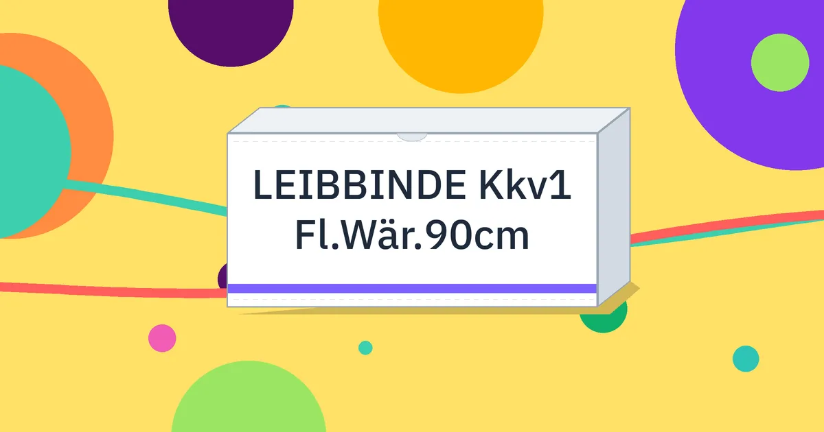 Symbolbild: Packung mit der Aufschrift LEIBBINDE Kkv1 Fl.Wär.90cm (PZN 01731533) – Verfügbarkeit und Bezug in Apotheken in Frankfurt am Main