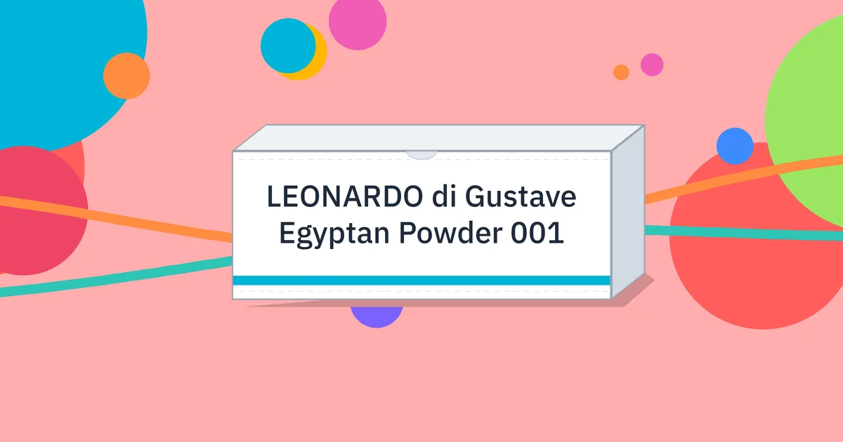 Symbolbild: Packung mit der Aufschrift LEONARDO di Gustave Egyptan Powder 001 (PZN 07797361) – Verfügbarkeit und Bezug in Apotheken in Frankfurt am Main