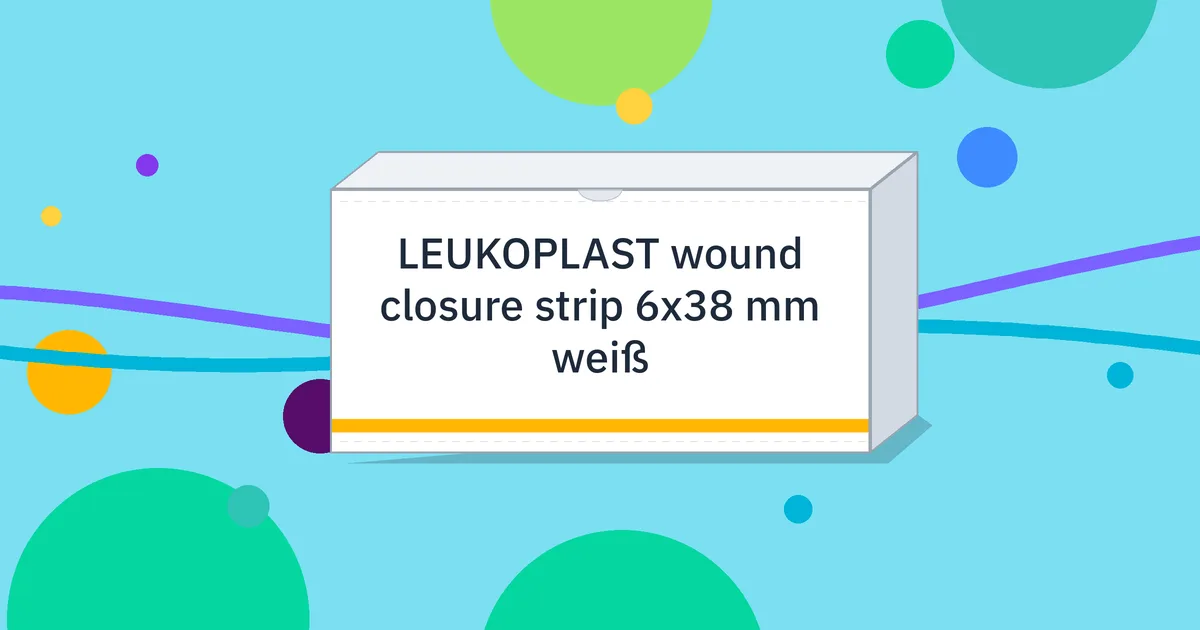 Symbolbild: Packung mit der Aufschrift LEUKOPLAST wound closure strip 6x38 mm weiß (PZN 17875665) – Verfügbarkeit und Bezug in Apotheken in Frankfurt am Main