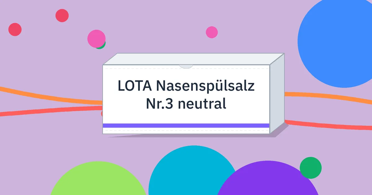 Symbolbild: Packung mit der Aufschrift LOTA Nasenspülsalz Nr.3 neutral (PZN 17209218) – Verfügbarkeit und Bezug in Apotheken in Frankfurt am Main