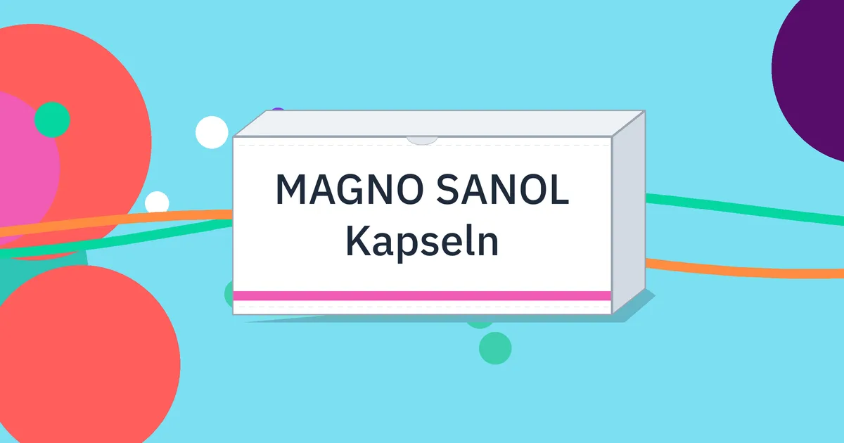 Symbolbild: Packung mit der Aufschrift MAGNO SANOL Kapseln (PZN 01834196) – Verfügbarkeit und Bezug in Apotheken in Frankfurt am Main