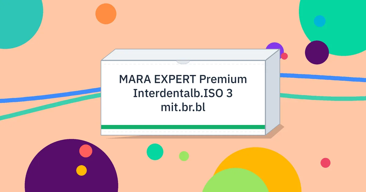 Symbolbild: Packung mit der Aufschrift MARA EXPERT Premium Interdentalb.ISO 3 mit.br.bl (PZN 14371792) – Verfügbarkeit und Bezug in Apotheken in Frankfurt am Main