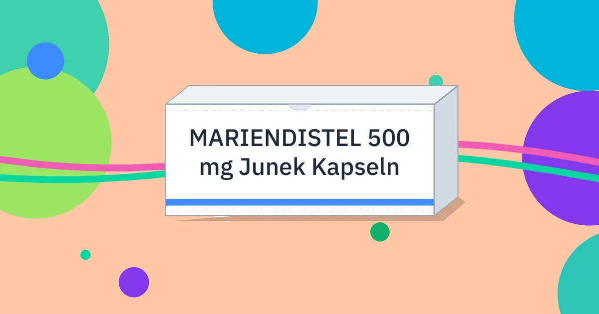 Symbolbild: Packung mit der Aufschrift MARIENDISTEL 500 mg Junek Kapseln (PZN 10051174) – Verfügbarkeit und Bezug in Apotheken in Frankfurt am Main
