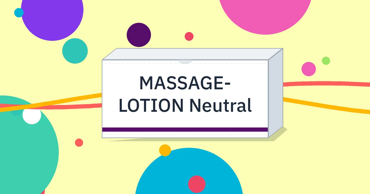 Symbolbild: Packung mit der Aufschrift MASSAGE-LOTION Neutral (PZN 13918030) – Verfügbarkeit und Bezug in Apotheken in Frankfurt am Main