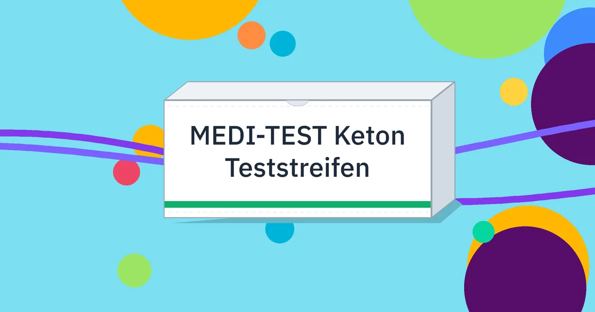 Symbolbild: Packung mit der Aufschrift MEDI-TEST Keton Teststreifen (PZN 00516382) – Verfügbarkeit und Bezug in Apotheken in Frankfurt am Main