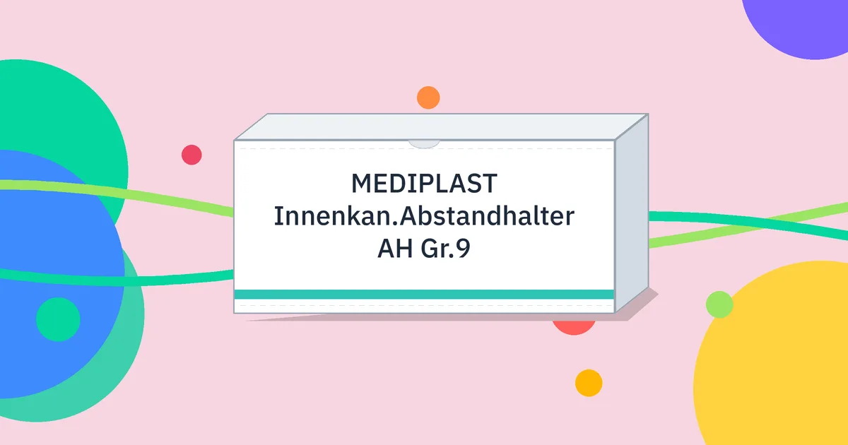 Symbolbild: Packung mit der Aufschrift MEDIPLAST Innenkan.Abstandhalter AH Gr.9 (PZN 04527968) – Verfügbarkeit und Bezug in Apotheken in Frankfurt am Main