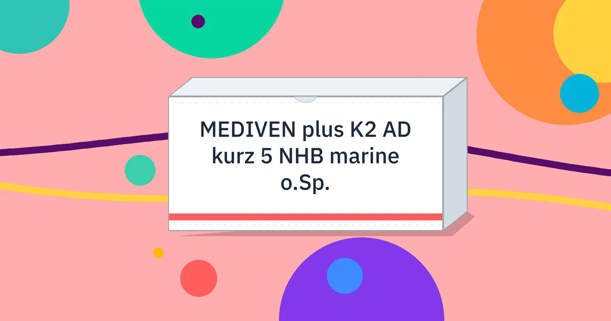 Symbolbild: Packung mit der Aufschrift MEDIVEN plus K2 AD kurz 5 NHB marine o.Sp. (PZN 15925790) – Verfügbarkeit und Bezug in Apotheken in Frankfurt am Main