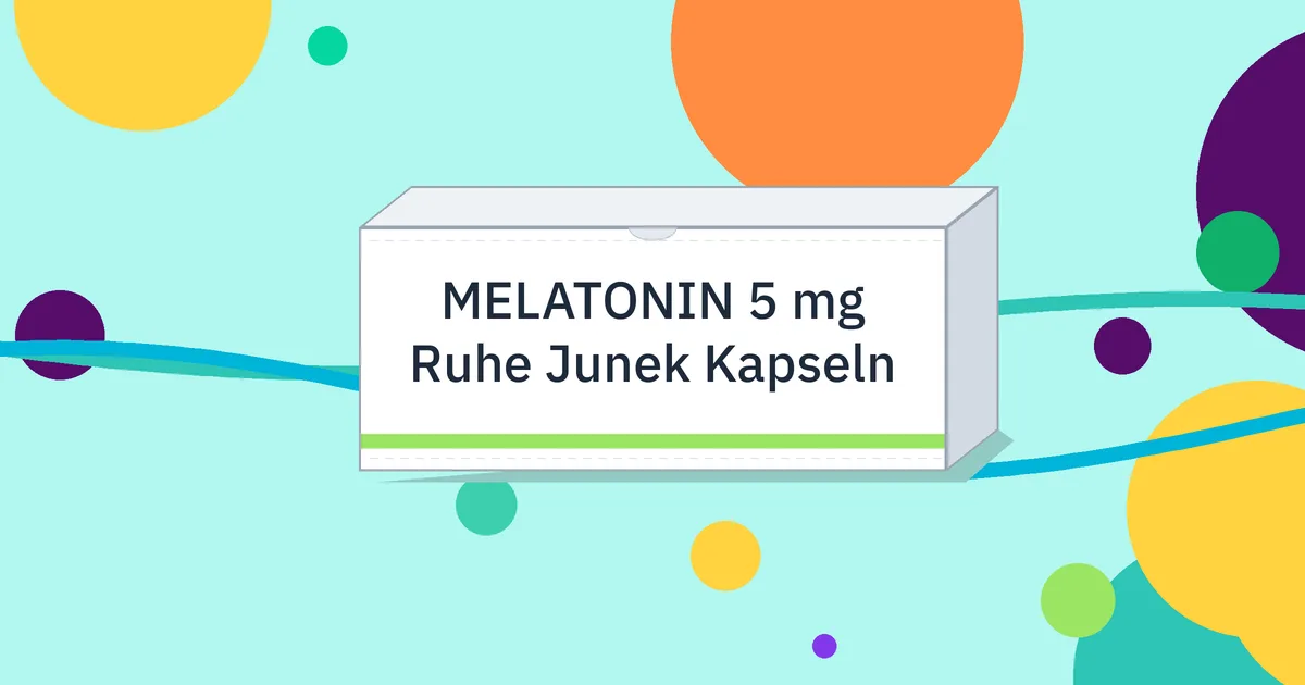 Symbolbild: Packung mit der Aufschrift MELATONIN 5 mg Ruhe Junek Kapseln (PZN 17900593) – Verfügbarkeit und Bezug in Apotheken in Frankfurt am Main
