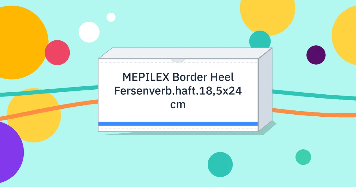 Symbolbild: Packung mit der Aufschrift MEPILEX Border Heel Fersenverb.haft.18,5x24 cm (PZN 18052109) – Verfügbarkeit und Bezug in Apotheken in Frankfurt am Main