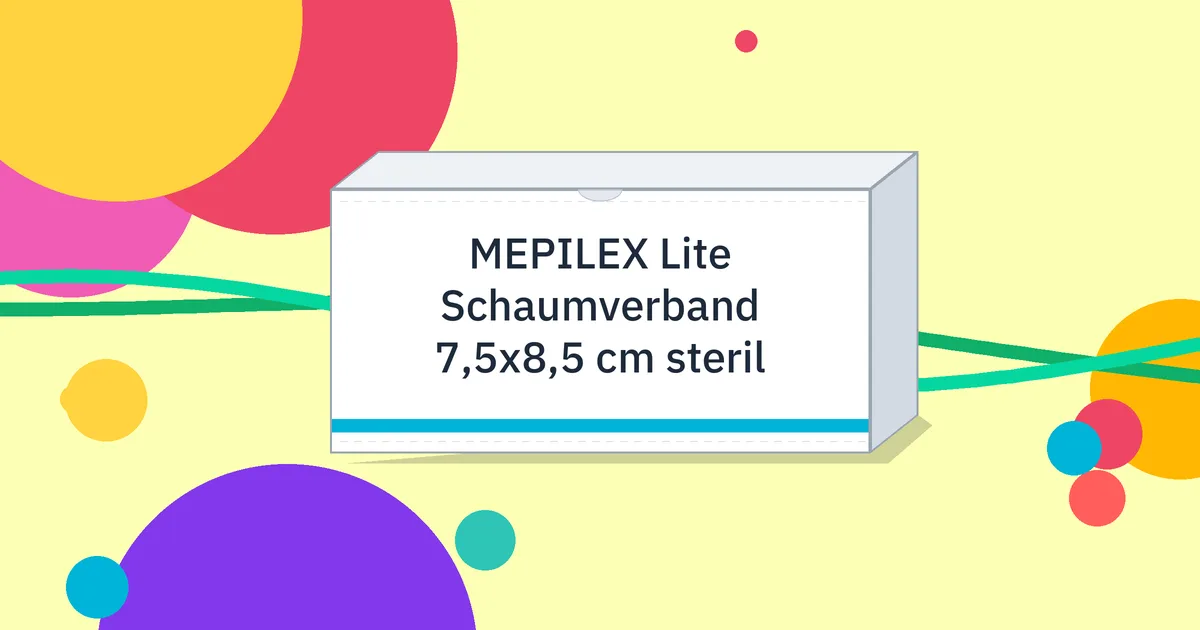 Symbolbild: Packung mit der Aufschrift MEPILEX Lite Schaumverband 7,5x8,5 cm steril (PZN 16668705) – Verfügbarkeit und Bezug in Apotheken in Frankfurt am Main
