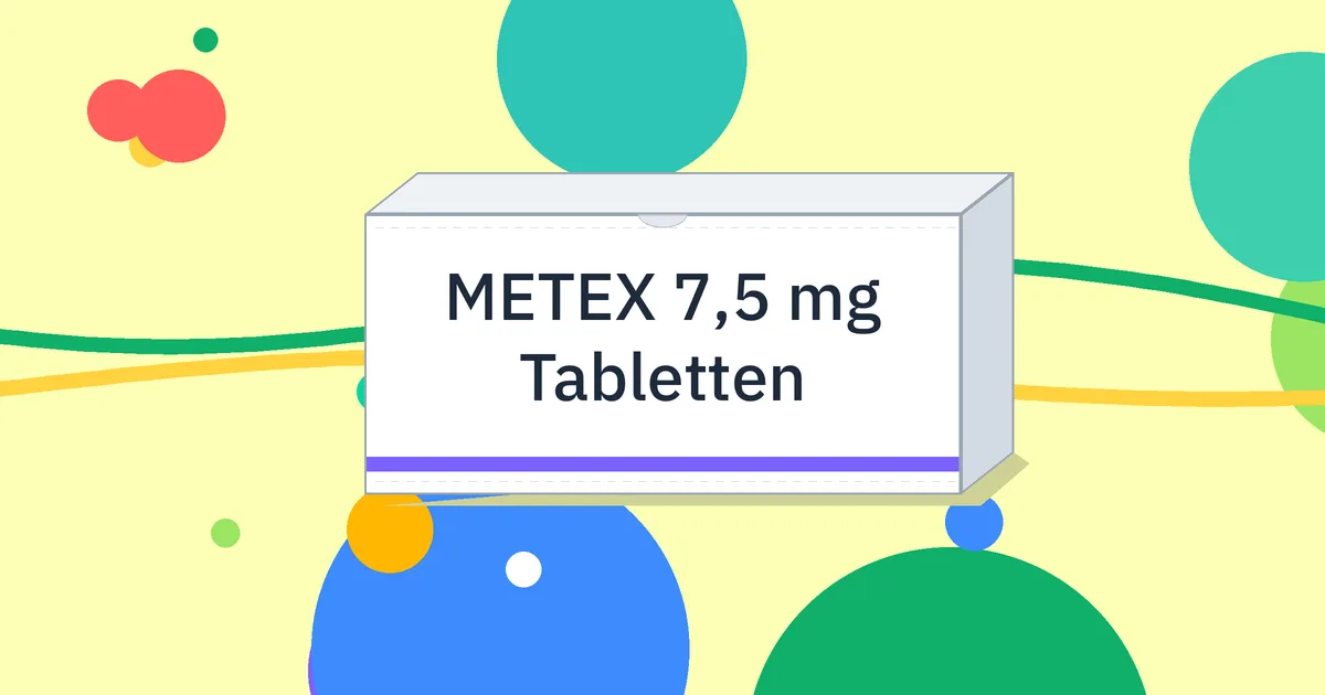 Symbolbild: Packung mit der Aufschrift METEX 7,5 mg Tabletten (PZN 05850016) – Verfügbarkeit und Bezug in Apotheken in Frankfurt am Main