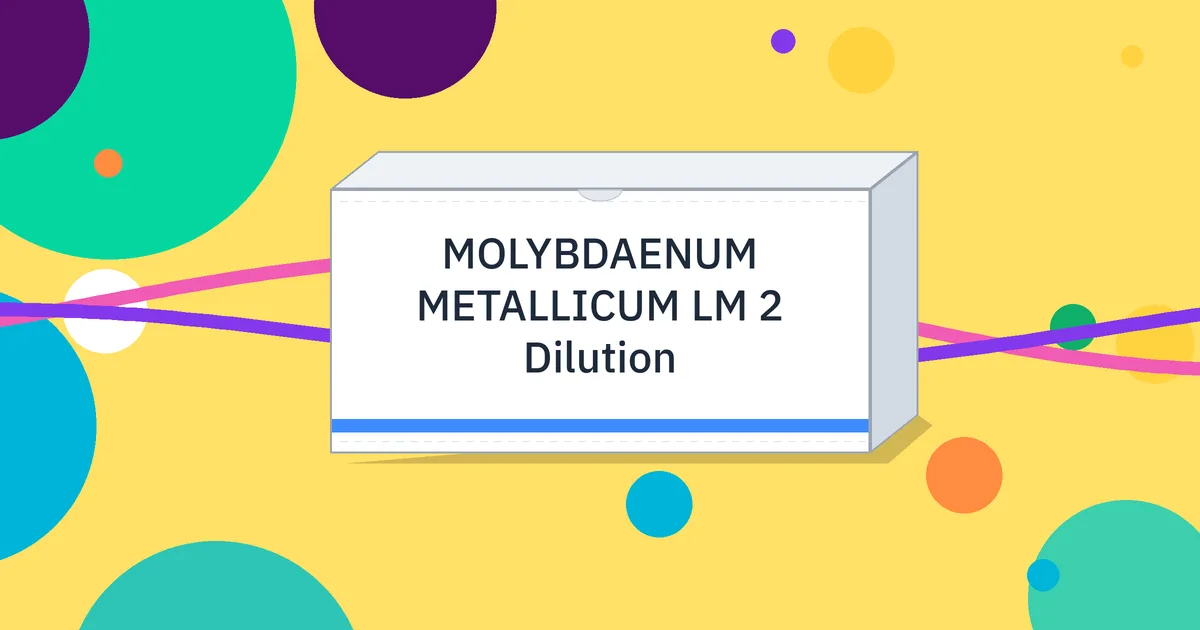 Symbolbild: Packung mit der Aufschrift MOLYBDAENUM METALLICUM LM 2 Dilution (PZN 13609671) – Verfügbarkeit und Bezug in Apotheken in Frankfurt am Main