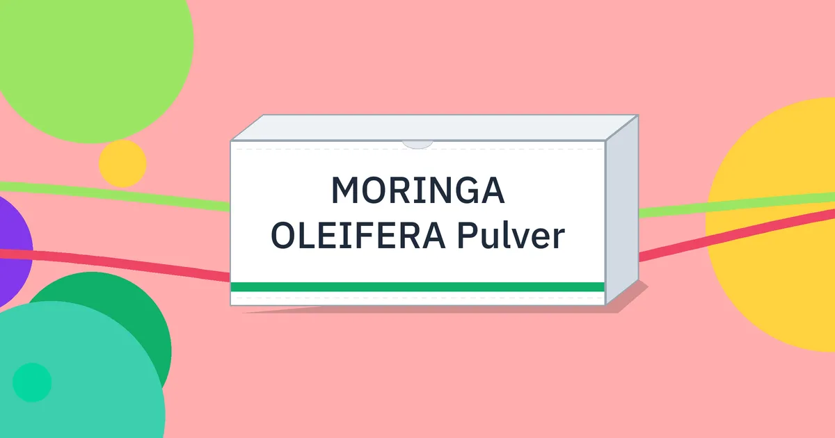 Symbolbild: Packung mit der Aufschrift MORINGA OLEIFERA Pulver (PZN 06932905) – Verfügbarkeit und Bezug in Apotheken in Frankfurt am Main