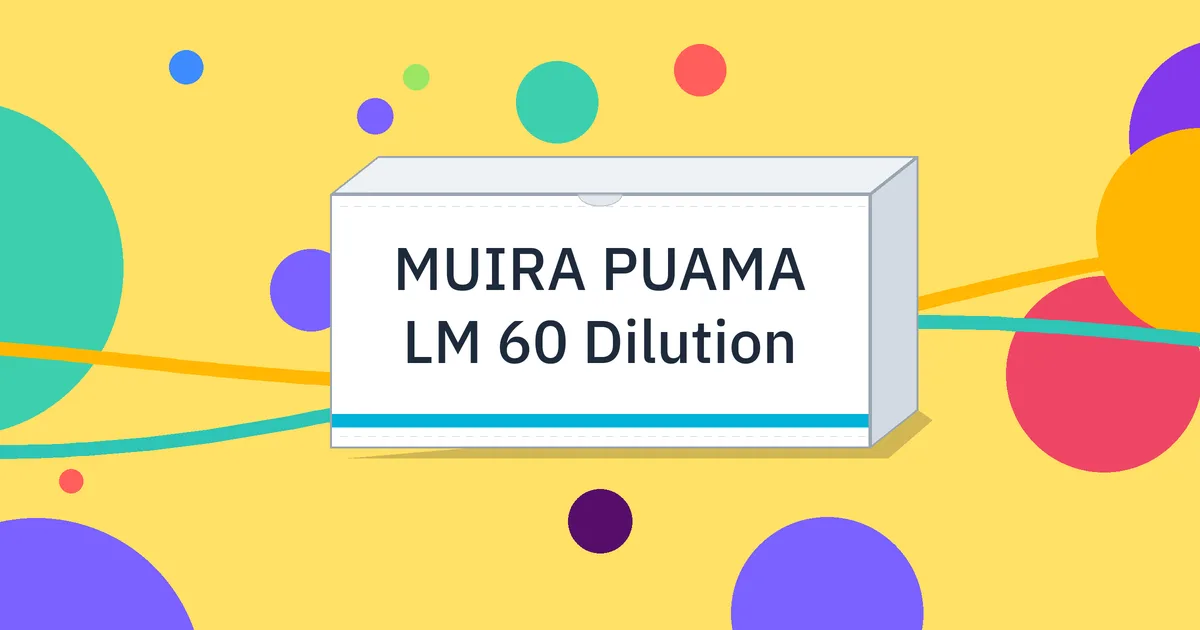 Symbolbild: Packung mit der Aufschrift MUIRA PUAMA LM 60 Dilution (PZN 13611455) – Verfügbarkeit und Bezug in Apotheken in Frankfurt am Main