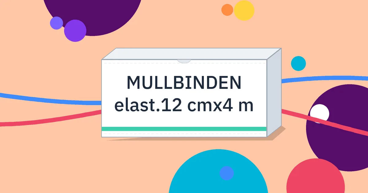 Symbolbild: Packung mit der Aufschrift MULLBINDEN elast.12 cmx4 m (PZN 06962102) – Verfügbarkeit und Bezug in Apotheken in Frankfurt am Main