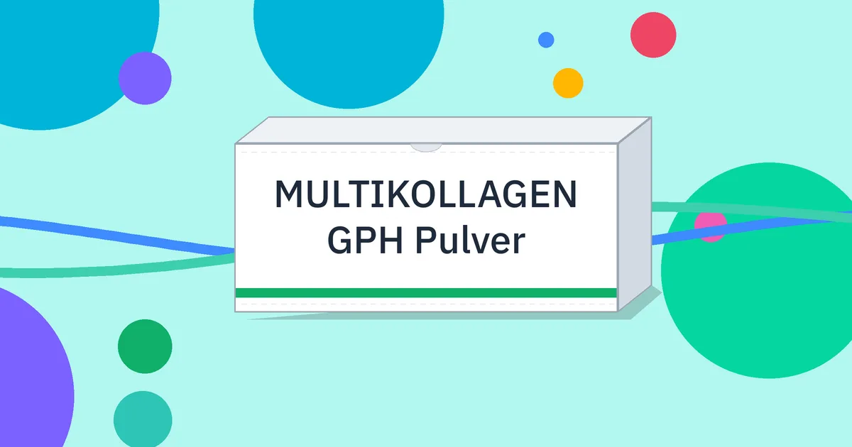 Symbolbild: Packung mit der Aufschrift MULTIKOLLAGEN GPH Pulver (PZN 20891780) – Verfügbarkeit und Bezug in Apotheken in Frankfurt am Main