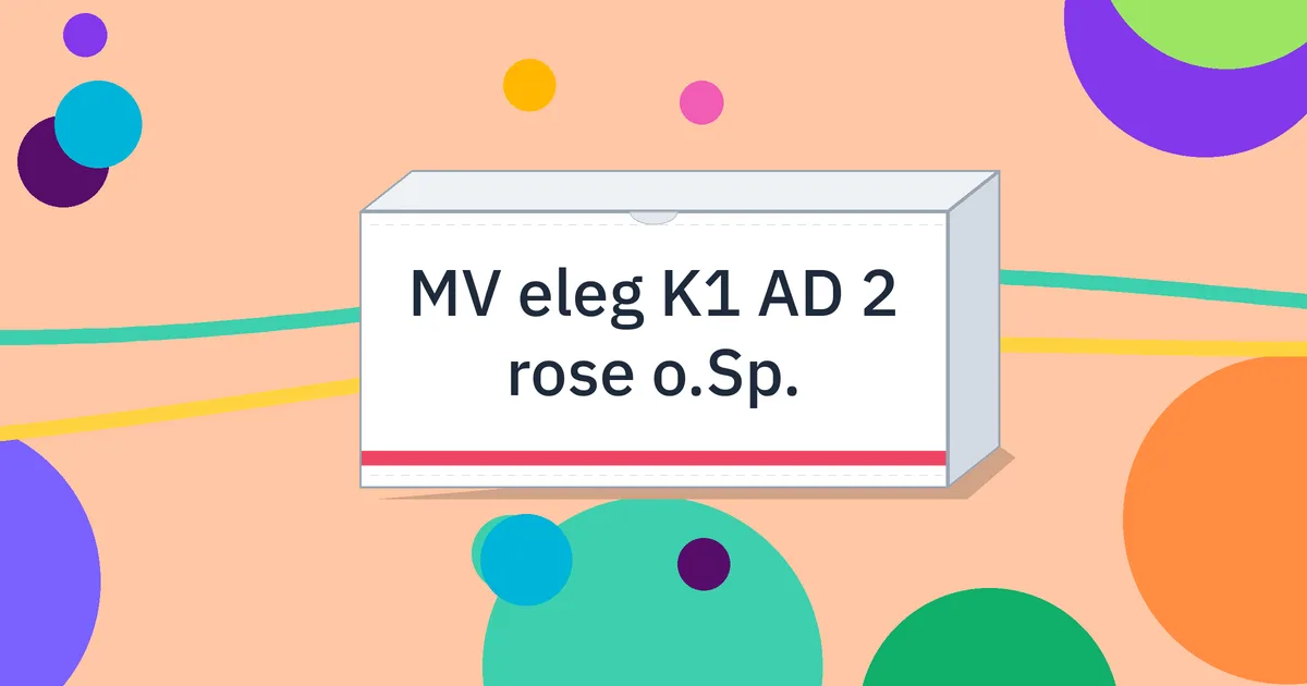 Symbolbild: Packung mit der Aufschrift MV eleg K1 AD 2 rose o.Sp. (PZN 14685533) – Verfügbarkeit und Bezug in Apotheken in Frankfurt am Main