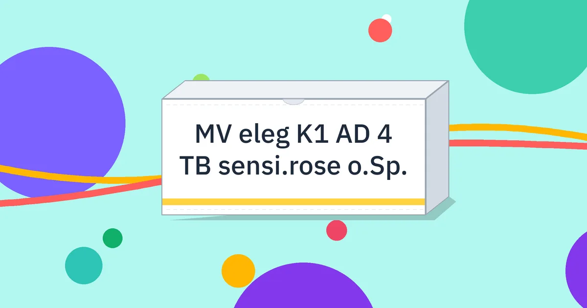 Symbolbild: Packung mit der Aufschrift MV eleg K1 AD 4 TB sensi.rose o.Sp. (PZN 14684781) – Verfügbarkeit und Bezug in Apotheken in Frankfurt am Main