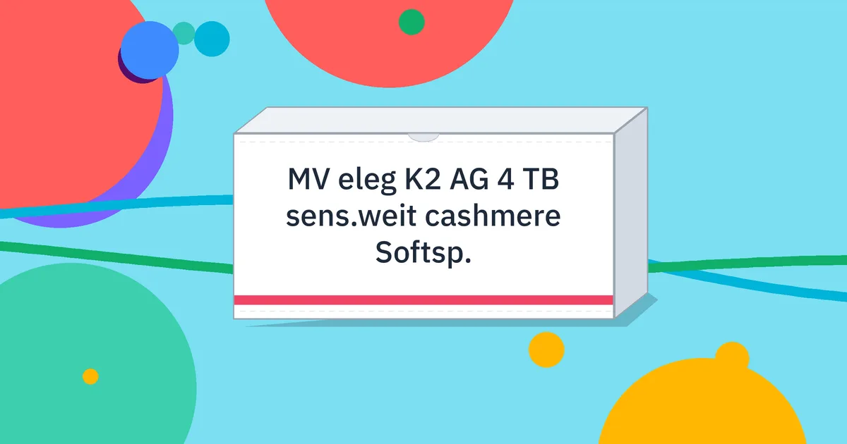 Symbolbild: Packung mit der Aufschrift MV eleg K2 AG 4 TB sens.weit cashmere Softsp. (PZN 14679188) – Verfügbarkeit und Bezug in Apotheken in Frankfurt am Main