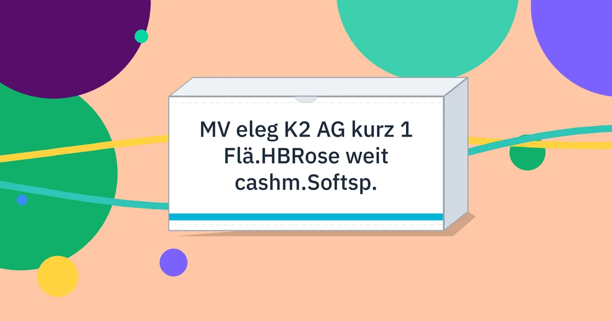 Symbolbild: Packung mit der Aufschrift MV eleg K2 AG kurz 1 Flä.HBRose weit cashm.Softsp. (PZN 15705663) – Verfügbarkeit und Bezug in Apotheken in Frankfurt am Main