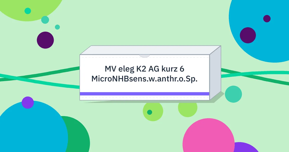 Symbolbild: Packung mit der Aufschrift MV eleg K2 AG kurz 6 MicroNHBsens.w.anthr.o.Sp. (PZN 16071321) – Verfügbarkeit und Bezug in Apotheken in Frankfurt am Main
