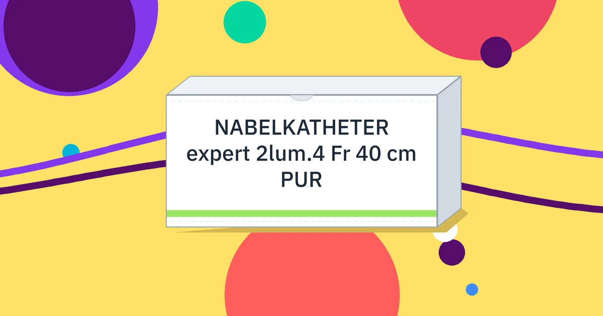 Symbolbild: Packung mit der Aufschrift NABELKATHETER expert 2lum.4 Fr 40 cm PUR (PZN 13712015) – Verfügbarkeit und Bezug in Apotheken in Frankfurt am Main