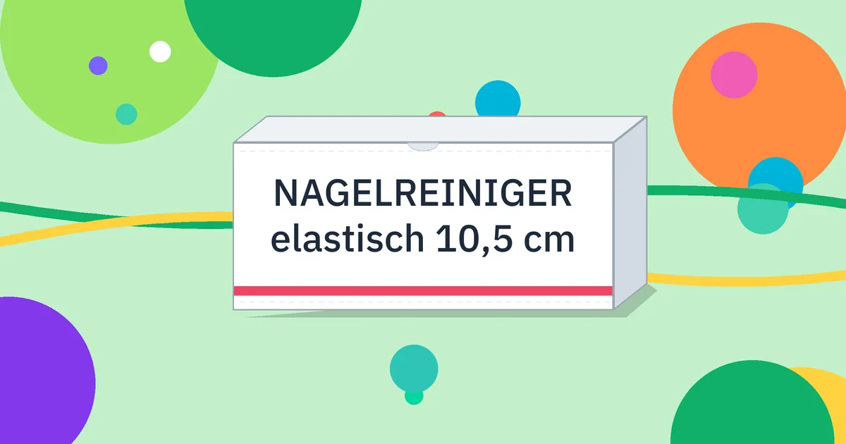 Symbolbild: Packung mit der Aufschrift NAGELREINIGER elastisch 10,5 cm (PZN 01732900) – Verfügbarkeit und Bezug in Apotheken in Frankfurt am Main