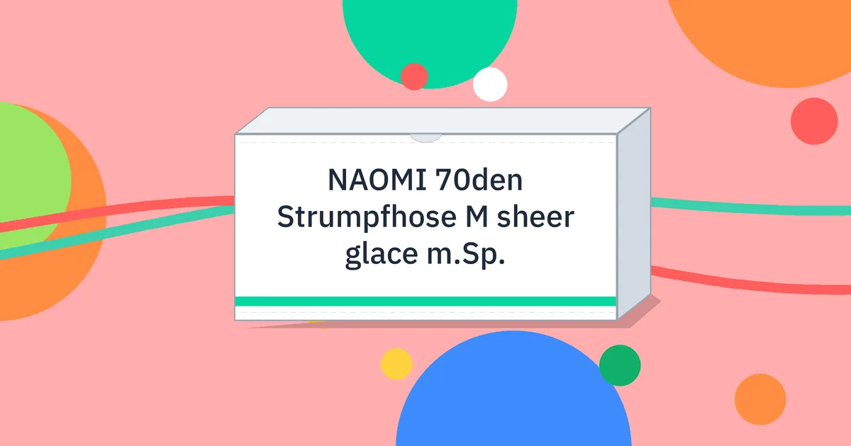 Symbolbild: Packung mit der Aufschrift NAOMI 70den Strumpfhose M sheer glace m.Sp. (PZN 16179840) – Verfügbarkeit und Bezug in Apotheken in Frankfurt am Main