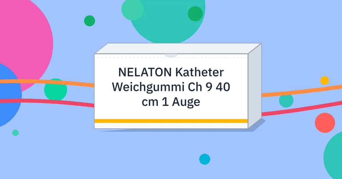Symbolbild: Packung mit der Aufschrift NELATON Katheter Weichgummi Ch 9 40 cm 1 Auge (PZN 10085799) – Verfügbarkeit und Bezug in Apotheken in Frankfurt am Main