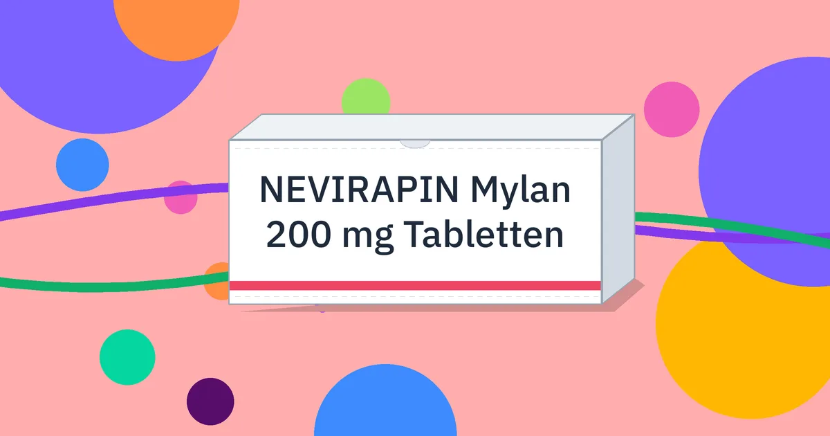 Symbolbild: Packung mit der Aufschrift NEVIRAPIN Mylan 200 mg Tabletten (PZN 11280238) – Verfügbarkeit und Bezug in Apotheken in Frankfurt am Main