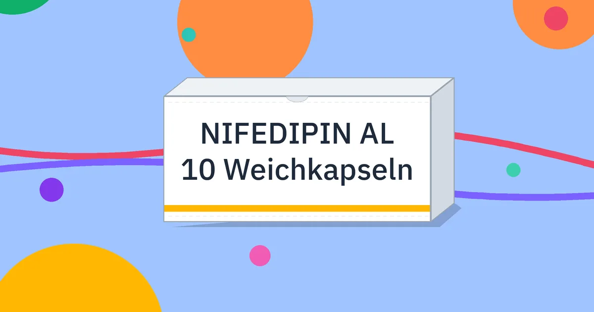 Symbolbild: Packung mit der Aufschrift NIFEDIPIN AL 10 Weichkapseln (PZN 04748385) – Verfügbarkeit und Bezug in Apotheken in Frankfurt am Main