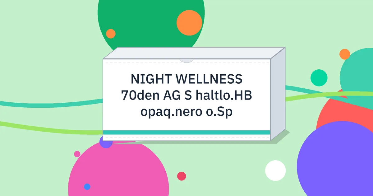 Symbolbild: Packung mit der Aufschrift NIGHT WELLNESS 70den AG S haltlo.HB opaq.nero o.Sp (PZN 16175090) – Verfügbarkeit und Bezug in Apotheken in Frankfurt am Main