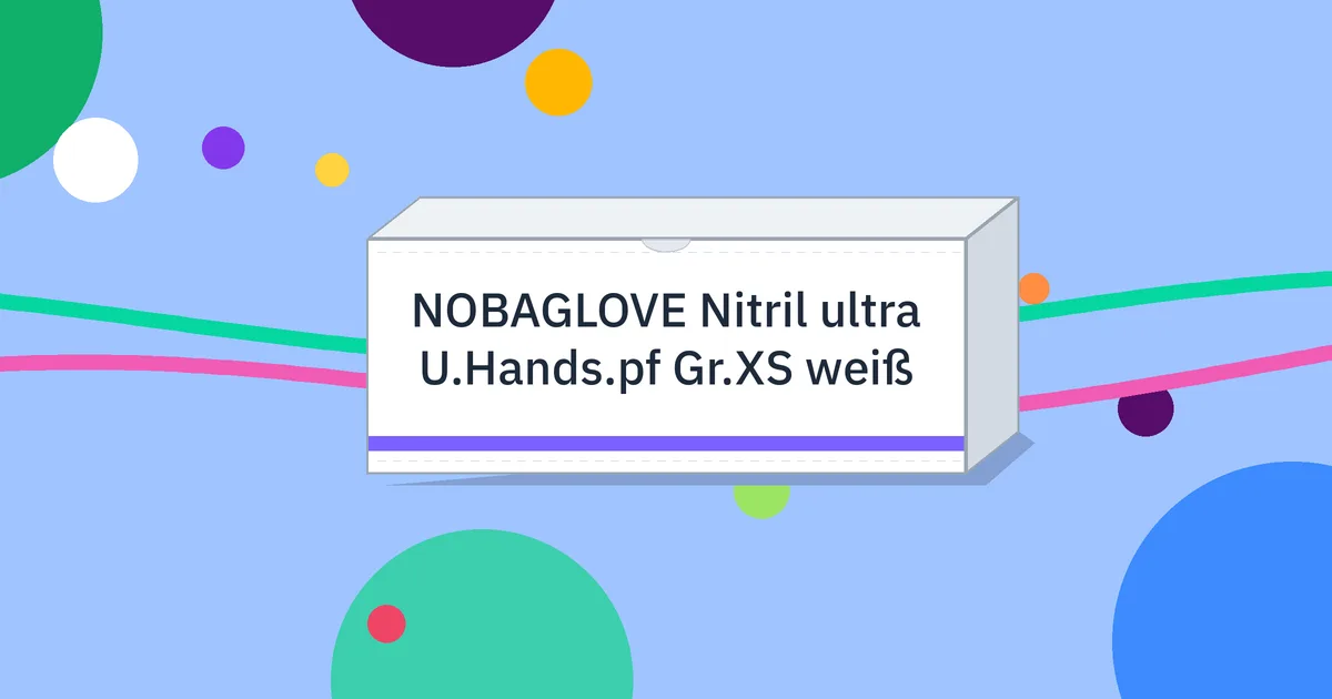 Symbolbild: Packung mit der Aufschrift NOBAGLOVE Nitril ultra U.Hands.pf Gr.XS weiß (PZN 17549931) – Verfügbarkeit und Bezug in Apotheken in Frankfurt am Main