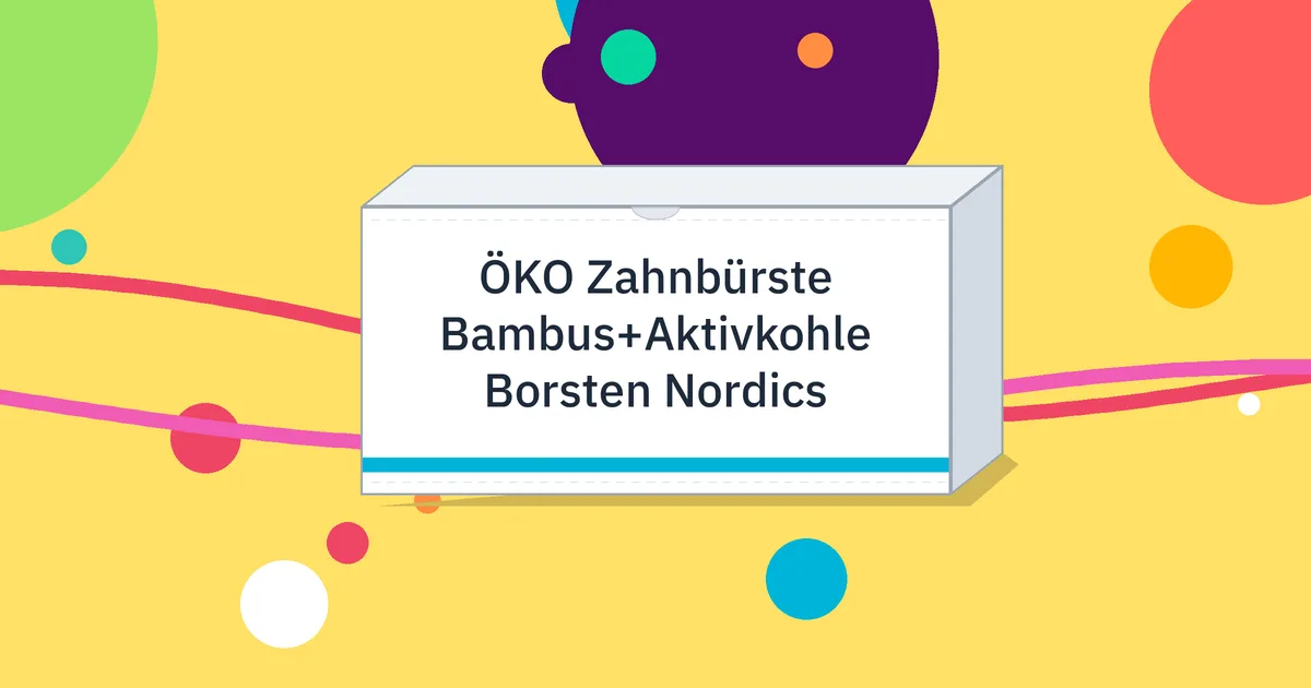 Symbolbild: Packung mit der Aufschrift ÖKO Zahnbürste Bambus+Aktivkohle Borsten Nordics (PZN 16676857) – Verfügbarkeit und Bezug in Apotheken in Frankfurt am Main