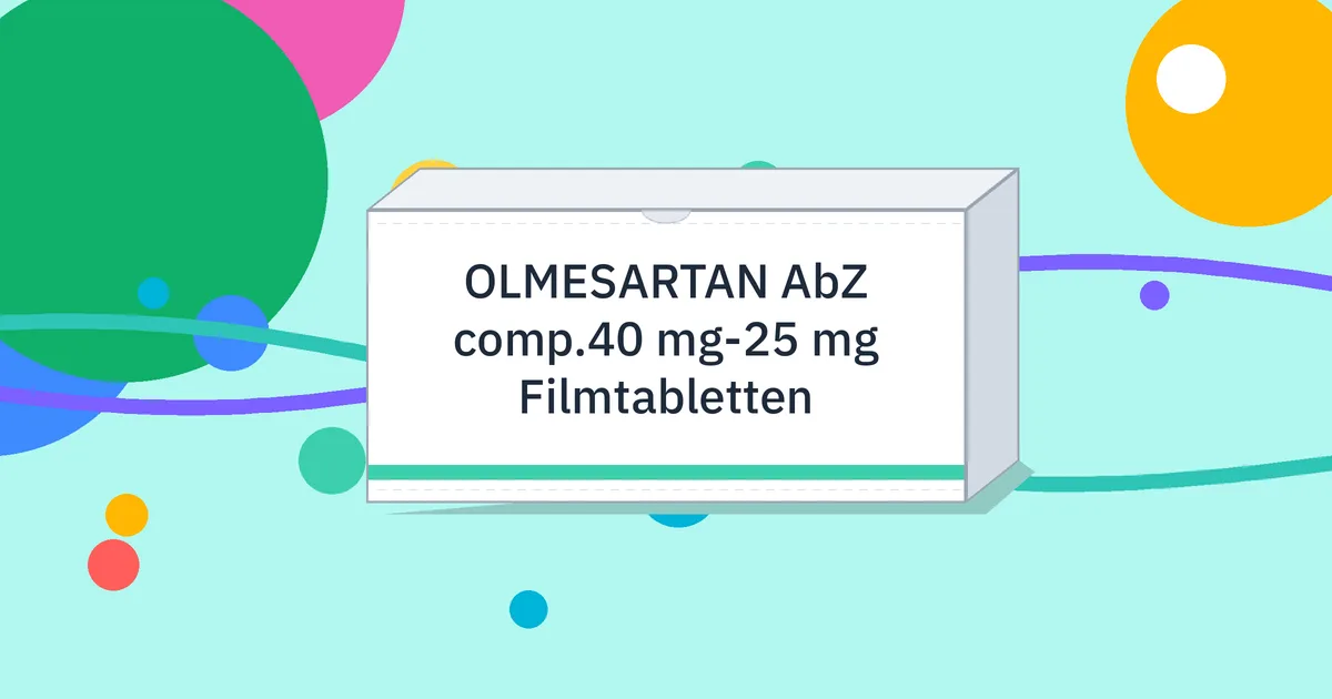 Symbolbild: Packung mit der Aufschrift OLMESARTAN AbZ comp.40 mg-25 mg Filmtabletten (PZN 12370848) – Verfügbarkeit und Bezug in Apotheken in Frankfurt am Main