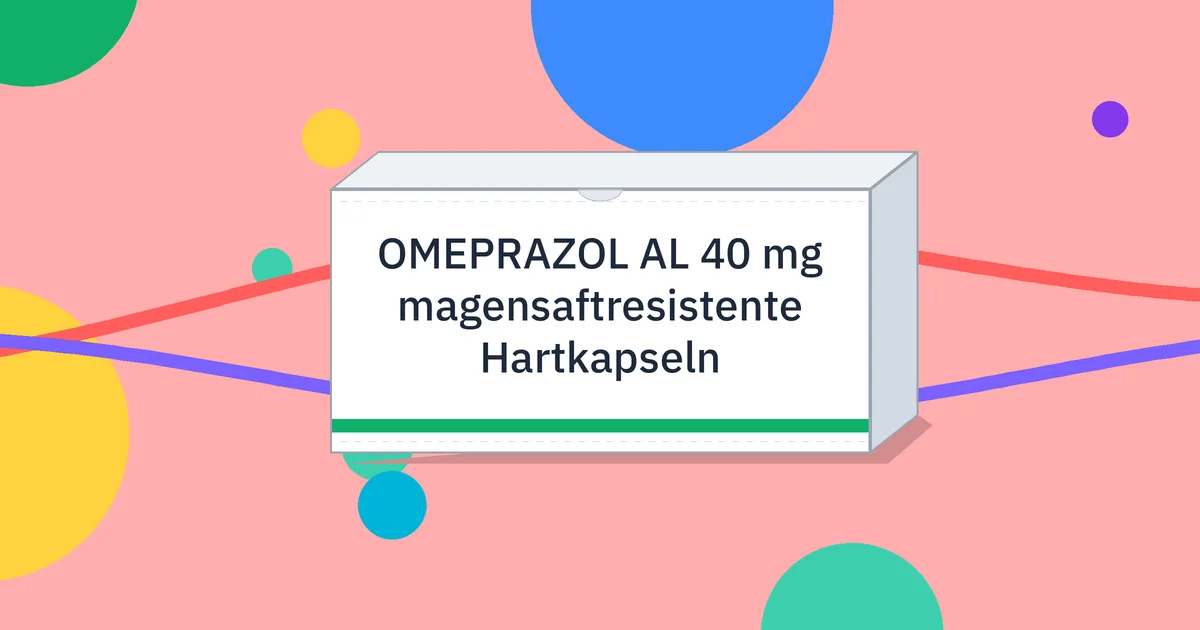 Symbolbild: Packung mit der Aufschrift OMEPRAZOL AL 40 mg magensaftresistente Hartkapseln (PZN 09667579) – Verfügbarkeit und Bezug in Apotheken in Frankfurt am Main