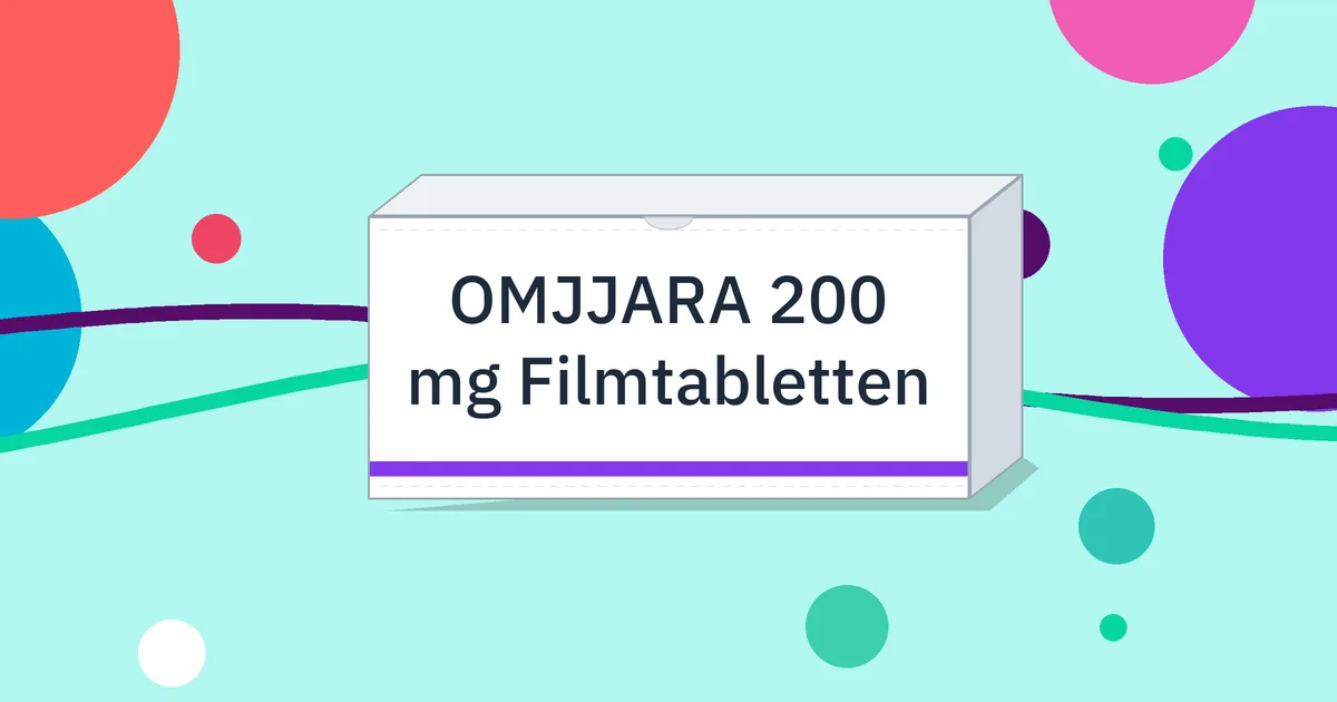 Symbolbild: Packung mit der Aufschrift OMJJARA 200 mg Filmtabletten (PZN 20053180) – Verfügbarkeit und Bezug in Apotheken in Frankfurt am Main