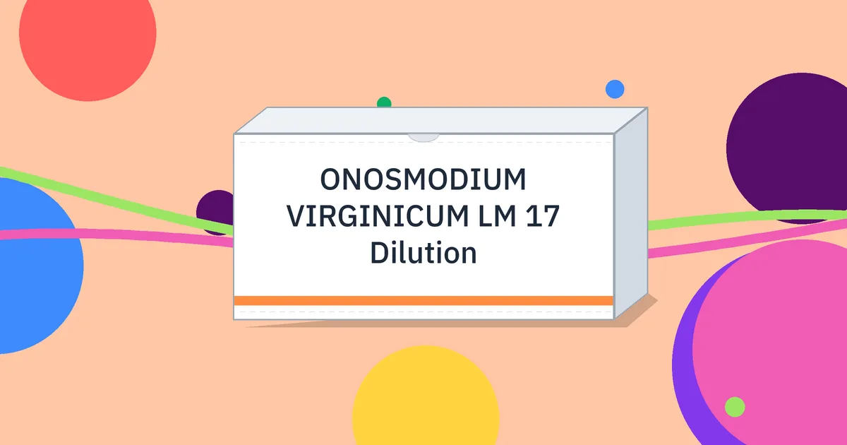 Symbolbild: Packung mit der Aufschrift ONOSMODIUM VIRGINICUM LM 17 Dilution (PZN 13626706) – Verfügbarkeit und Bezug in Apotheken in Frankfurt am Main