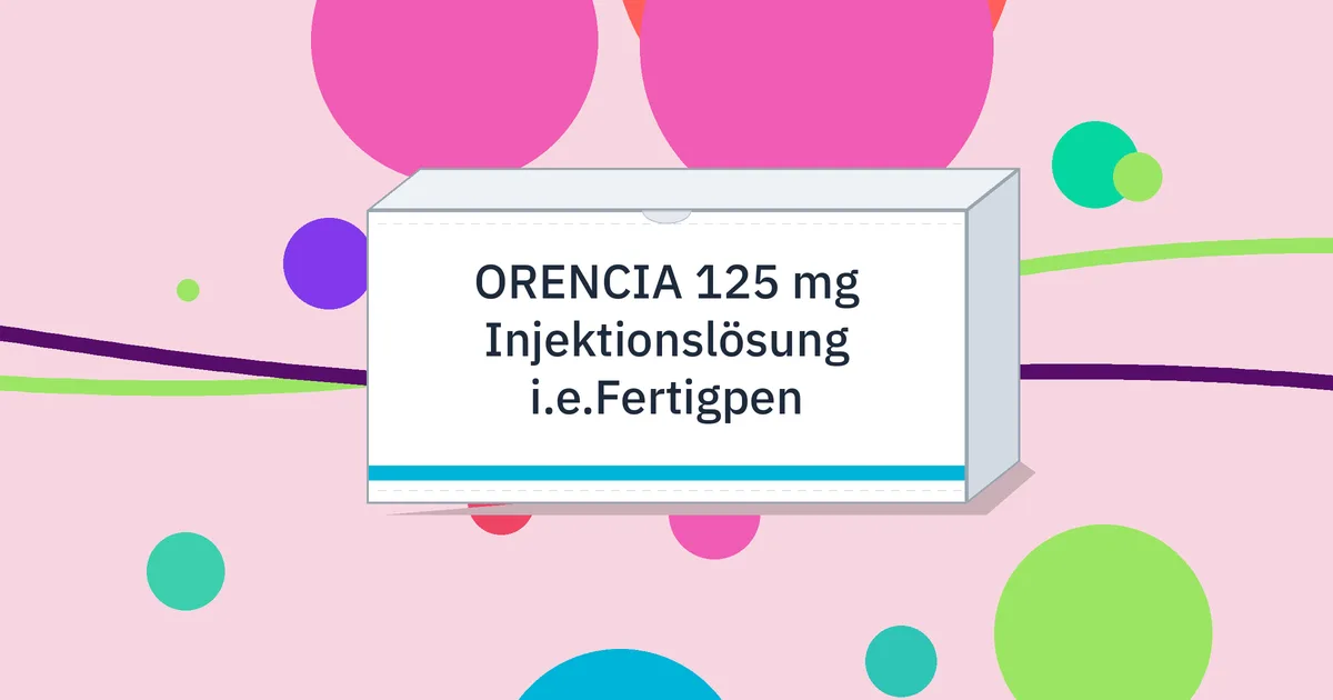 Symbolbild: Packung mit der Aufschrift ORENCIA 125 mg Injektionslösung i.e.Fertigpen (PZN 15748827) – Verfügbarkeit und Bezug in Apotheken in Frankfurt am Main