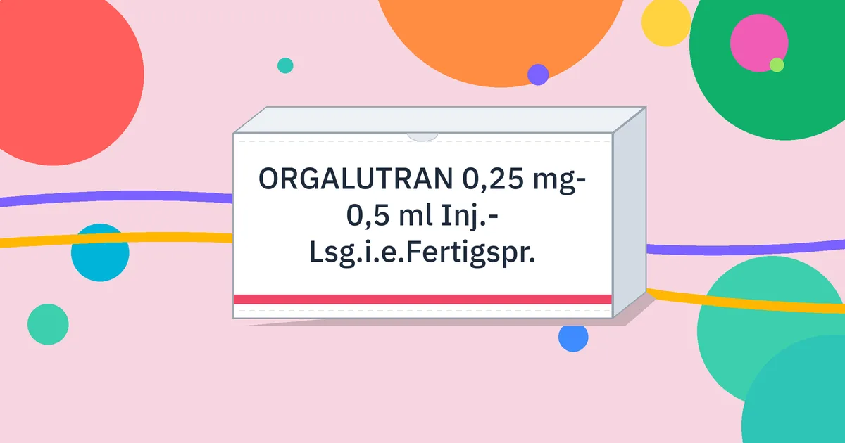 Symbolbild: Packung mit der Aufschrift ORGALUTRAN 0,25 mg-0,5 ml Inj.-Lsg.i.e.Fertigspr. (PZN 10394566) – Verfügbarkeit und Bezug in Apotheken in Frankfurt am Main