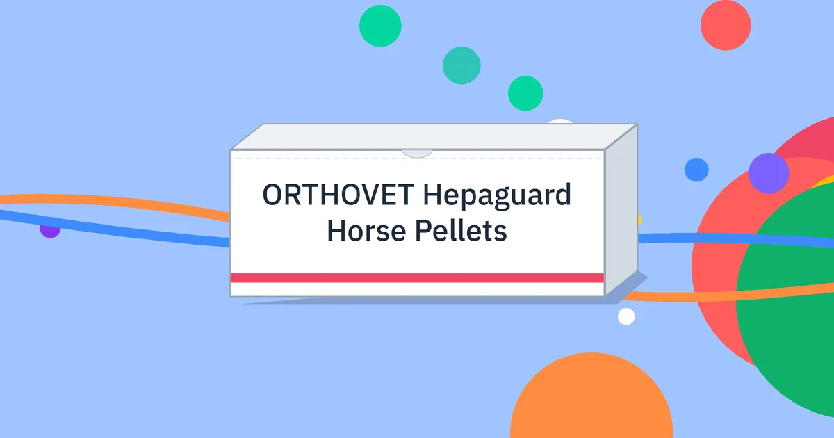 Symbolbild: Packung mit der Aufschrift ORTHOVET Hepaguard Horse Pellets (PZN 14320234) – Verfügbarkeit und Bezug in Apotheken in Frankfurt am Main
