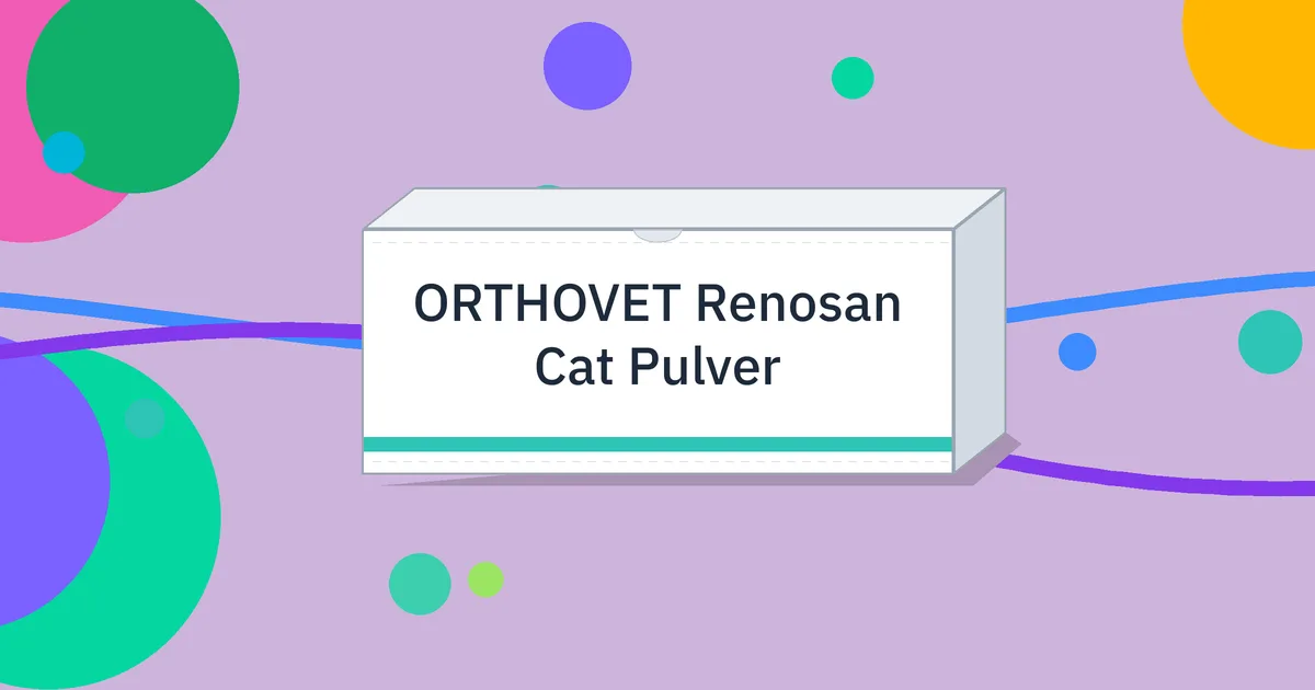 Symbolbild: Packung mit der Aufschrift ORTHOVET Renosan Cat Pulver (PZN 14320441) – Verfügbarkeit und Bezug in Apotheken in Frankfurt am Main
