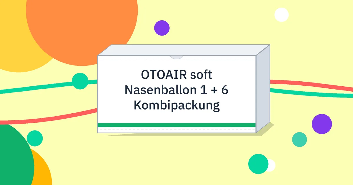 Symbolbild: Packung mit der Aufschrift OTOAIR soft Nasenballon 1 + 6 Kombipackung (PZN 19820243) – Verfügbarkeit und Bezug in Apotheken in Frankfurt am Main