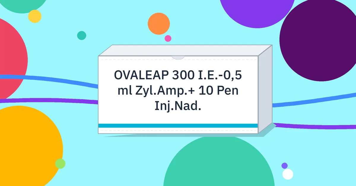 Symbolbild: Packung mit der Aufschrift OVALEAP 300 I.E.-0,5 ml Zyl.Amp.+ 10 Pen Inj.Nad. (PZN 12638050) – Verfügbarkeit und Bezug in Apotheken in Frankfurt am Main