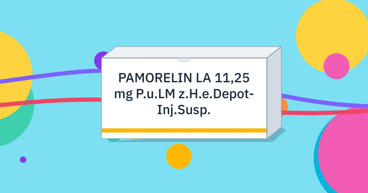 Symbolbild: Packung mit der Aufschrift PAMORELIN LA 11,25 mg P.u.LM z.H.e.Depot-Inj.Susp. (PZN 18883477) – Verfügbarkeit und Bezug in Apotheken in Frankfurt am Main