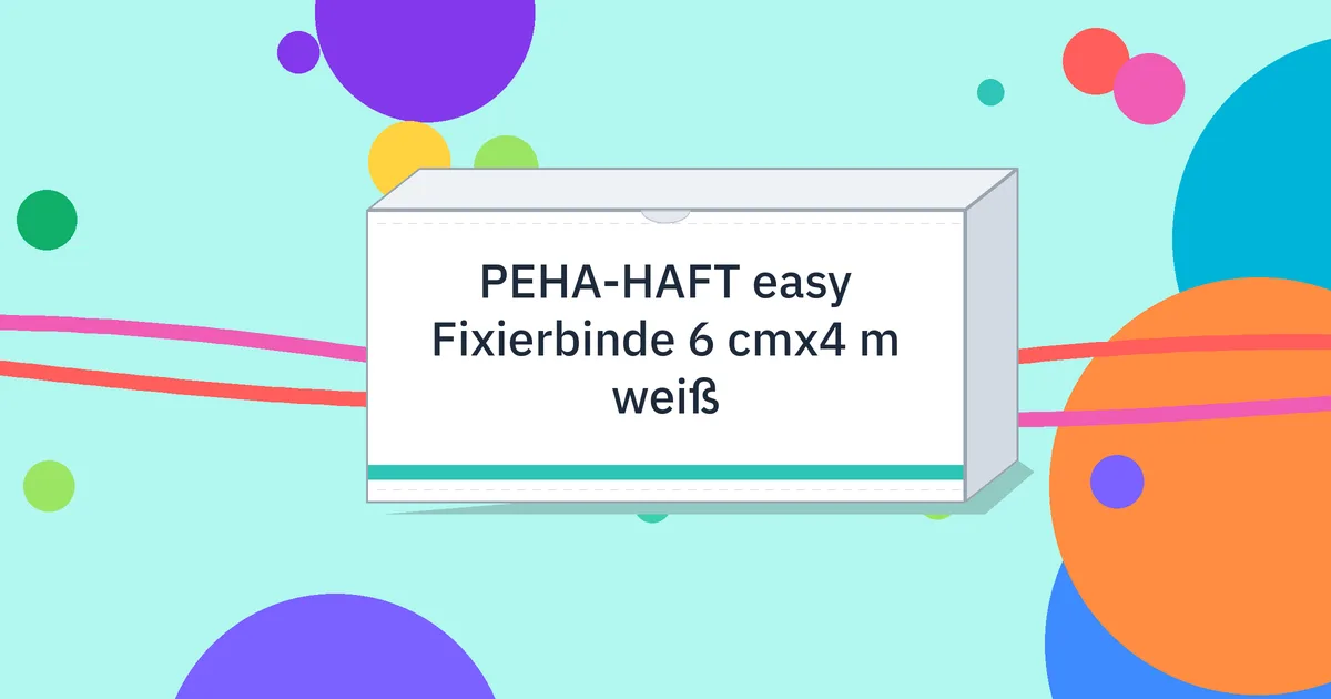 Symbolbild: Packung mit der Aufschrift PEHA-HAFT easy Fixierbinde 6 cmx4 m weiß (PZN 20828669) – Verfügbarkeit und Bezug in Apotheken in Frankfurt am Main
