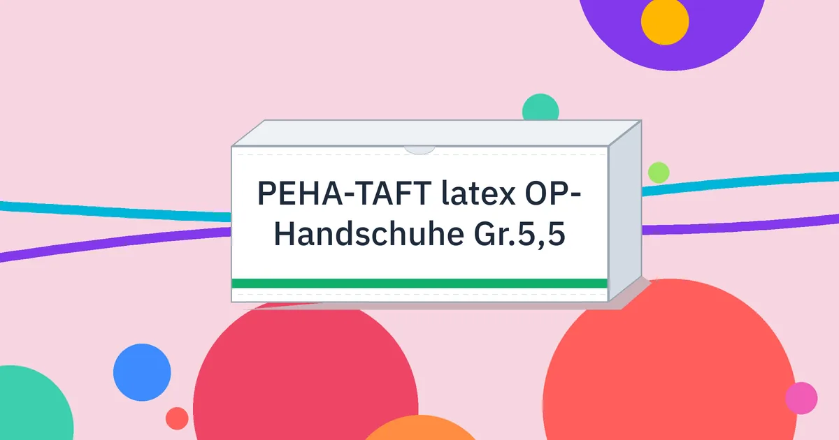 Symbolbild: Packung mit der Aufschrift PEHA-TAFT latex OP-Handschuhe Gr.5,5 (PZN 10387448) – Verfügbarkeit und Bezug in Apotheken in Frankfurt am Main