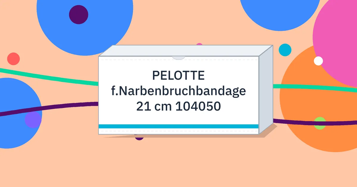 Symbolbild: Packung mit der Aufschrift PELOTTE f.Narbenbruchbandage 21 cm 104050 (PZN 11013833) – Verfügbarkeit und Bezug in Apotheken in Frankfurt am Main